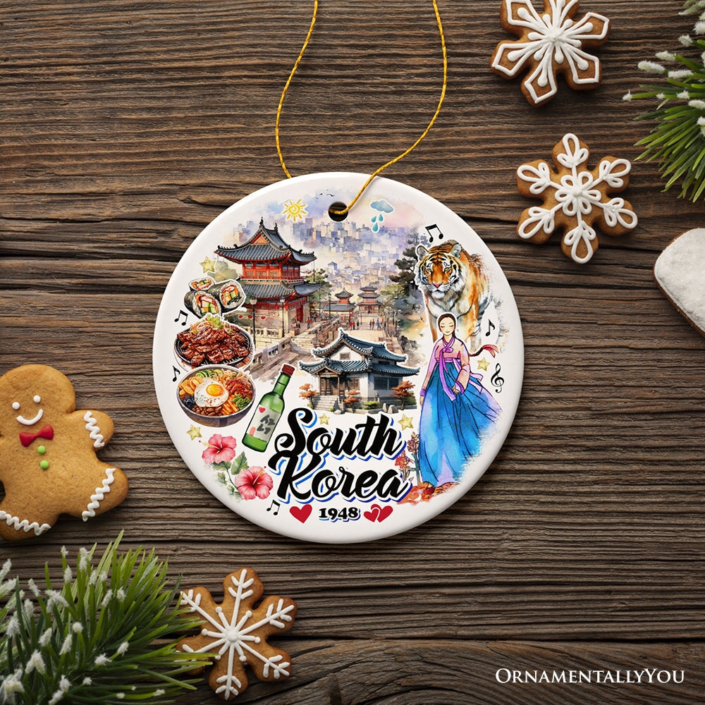 Artistic South Korea Landmarks and Heritage Christmas Ornament ...